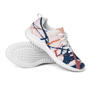 Paint Splatter Pattern Women’s Athletic Shoes, Abstract Print Women’s ...