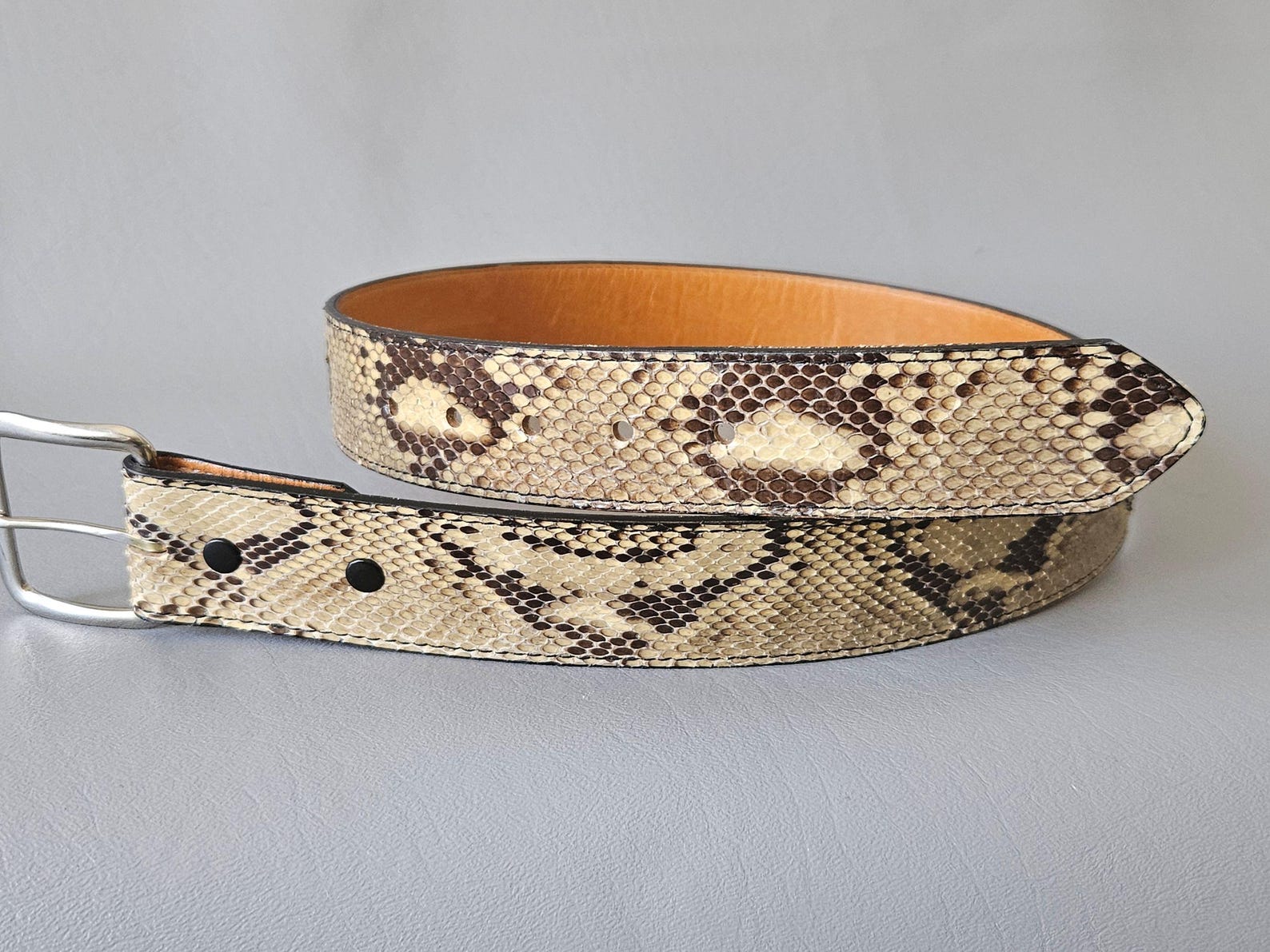 Vintage Snakeskin Leather Belt, Removable Buckle, Size 32 - Etsy