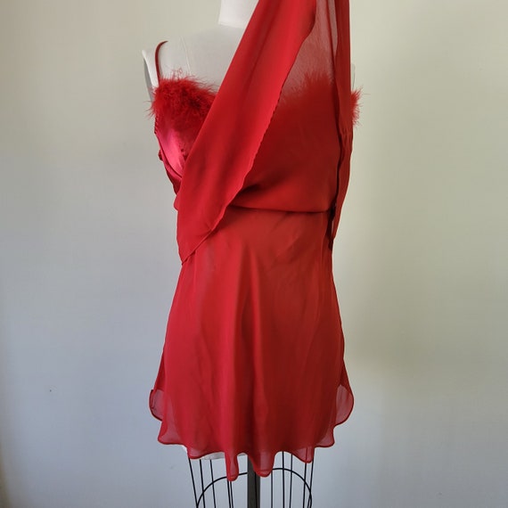 Vintage Seductive Wear By Cinema Etoile Red Feather L… Gem