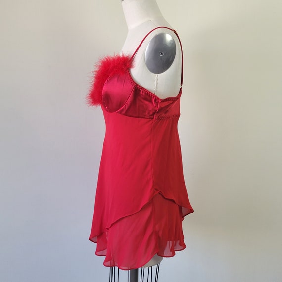 Vintage Seductive Wear By Cinema Etoile Red Feather L… Gem