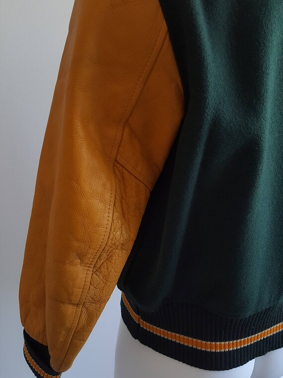 1970s WHITING Letterman Jacket • Wool Leather 1974 Va… - Gem