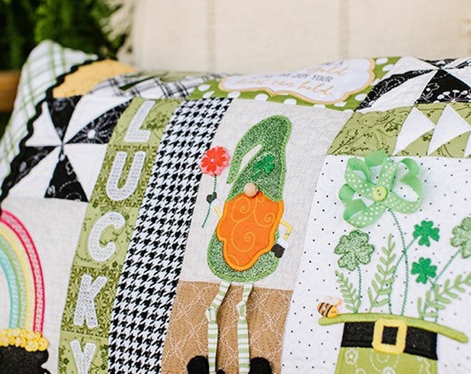 Embroidery Bench Pillow Kit - Luck O the Gnome Bench Pillow ...