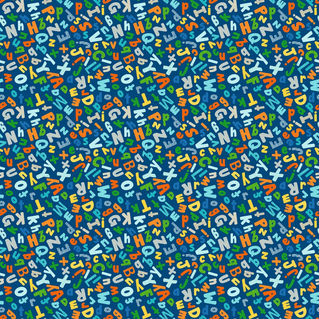 Numbers Blue Fabric 1 Yard Cut - Northcott Fabric - Quilting Fabric ...