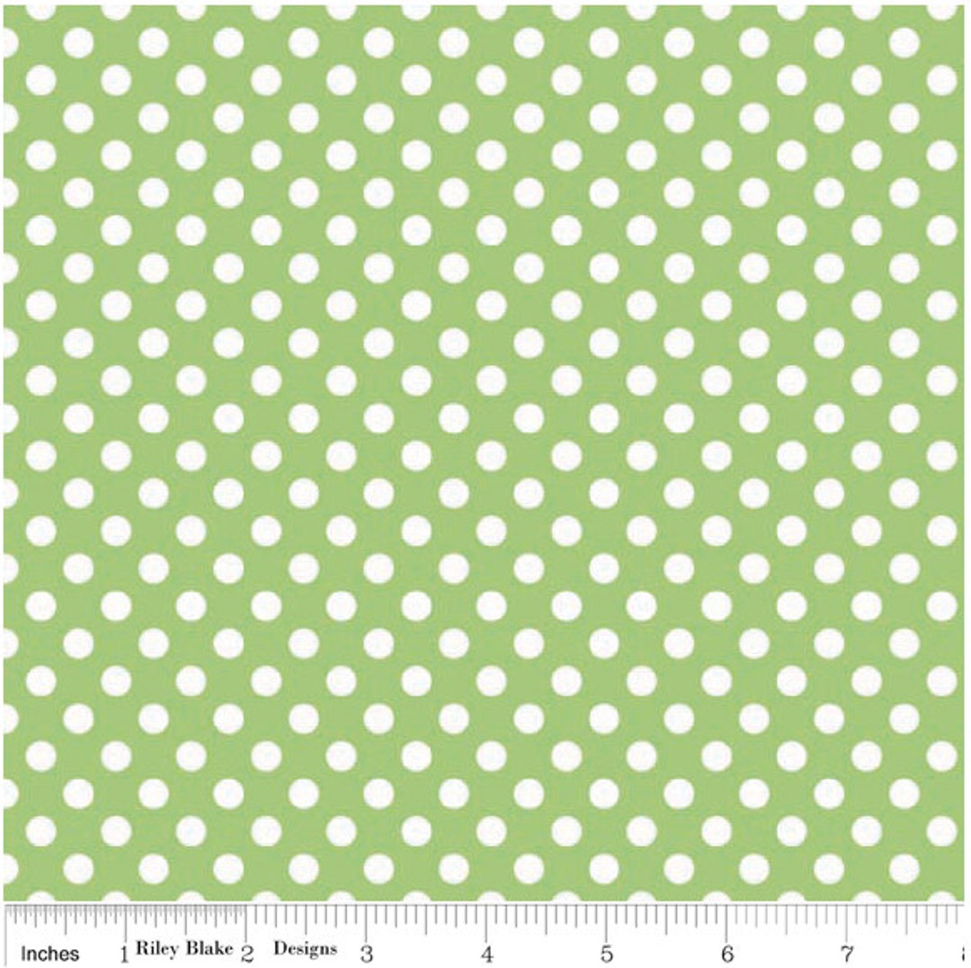 Small Dots Green - 1 Yard Cut - Riley Blake Designs - Cotton Fabric ...