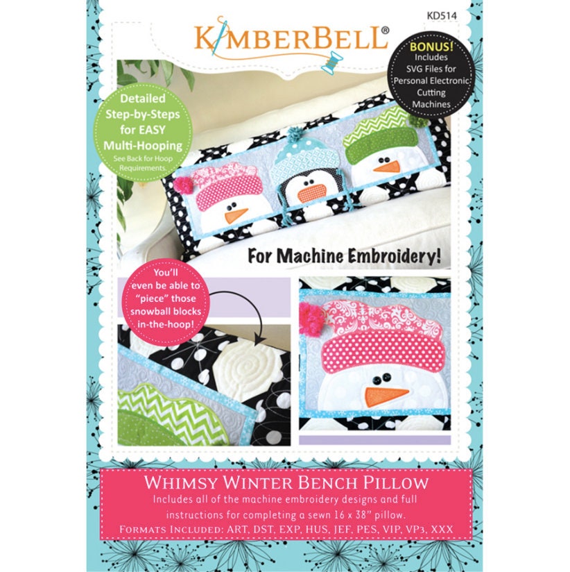Kimberbell Bench Pillow Embroidery Machine Winter Bench | Etsy