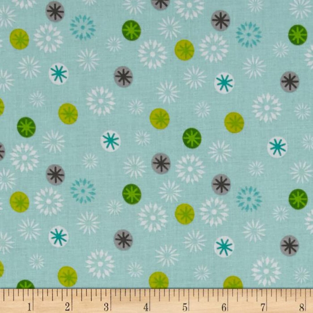 Blue Christmas Fabric - 1 Yard Cut - AE Nathan Fabric - Blue Fabric ...