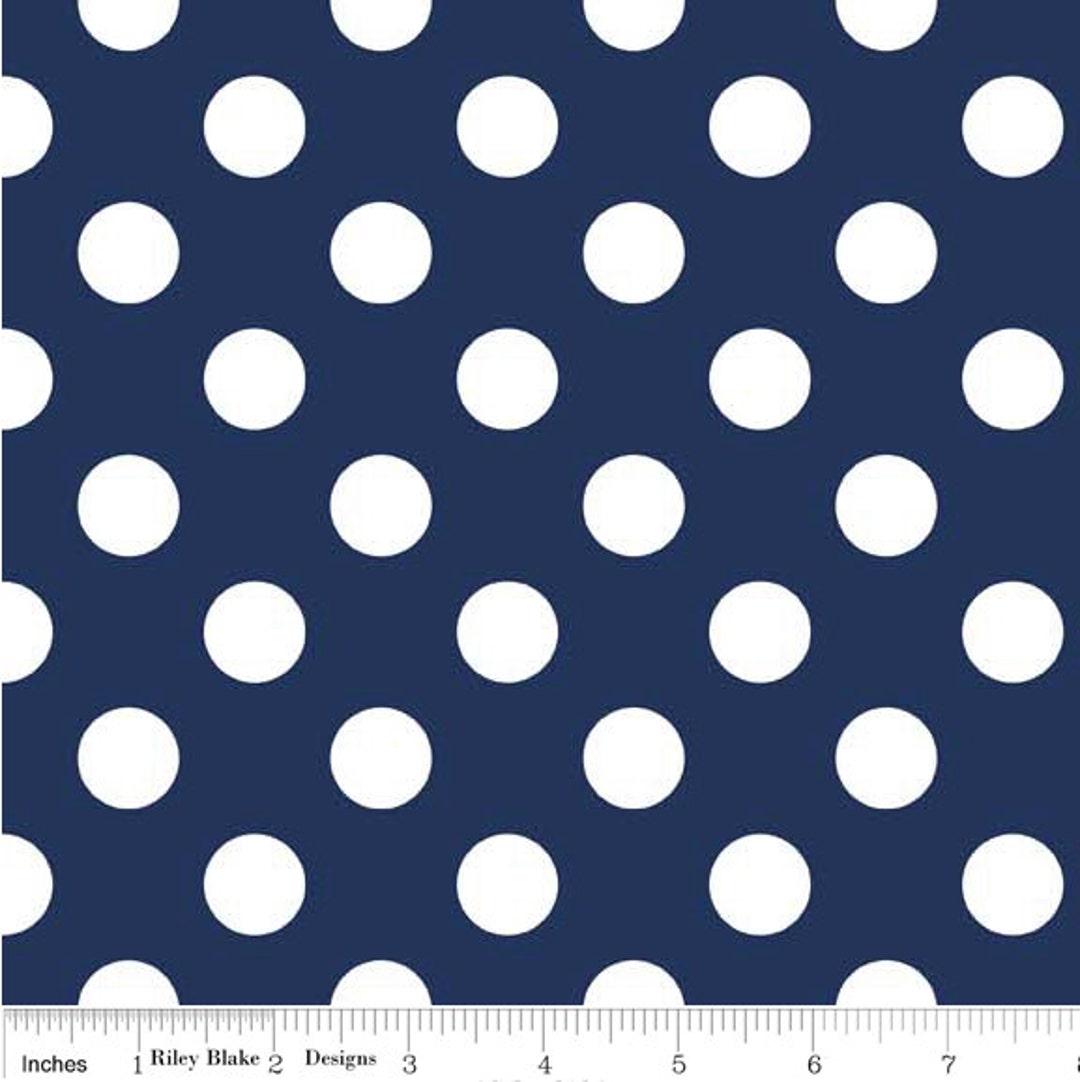 Medium Dots Navy by Riley Blake Designs One Yard Cut - Etsy