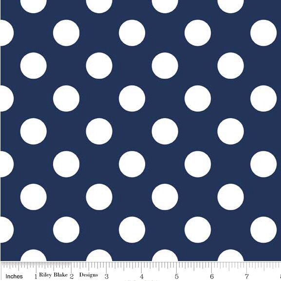 Medium Dots Navy by Riley Blake Designs One Yard Cut | Etsy