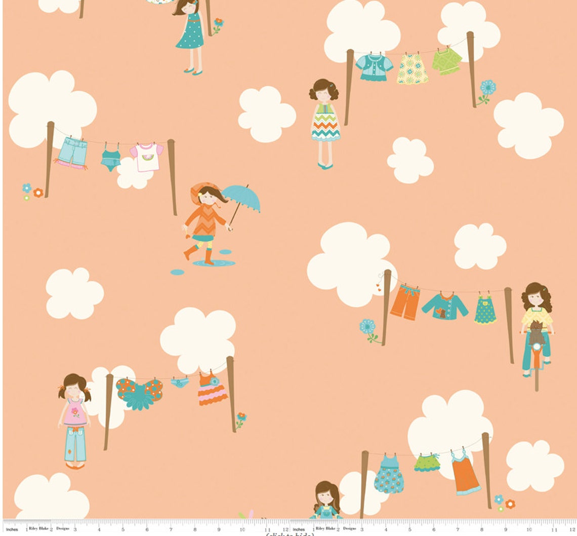 Dress up Days by Doohikey Designs, Main- Orange, 1 Yard Cut, Riley ...