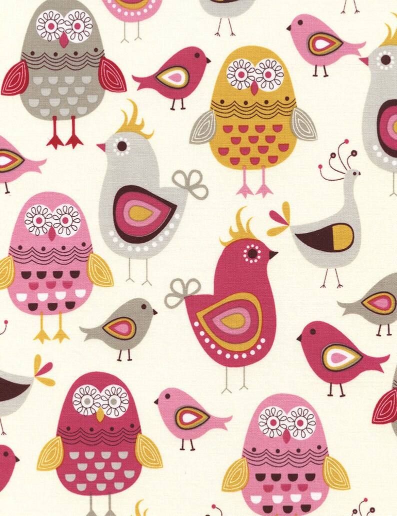 Birds Cream - 1 Yard Cut - Timeless Treasures - Cotton Fabric ...