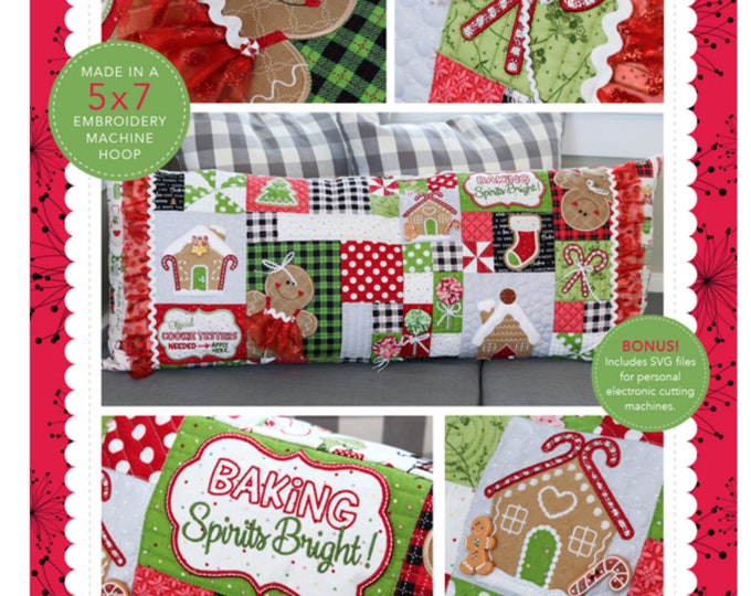 Embroidery Bench Pillow - Ginger Kitchen Bench Pillow - Kimberbell ...