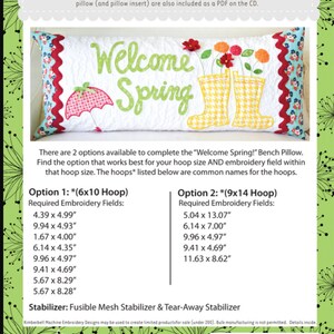 Kimberbell - Embroidery - Bench Pillow - Embroidery CD - Embroidery ...