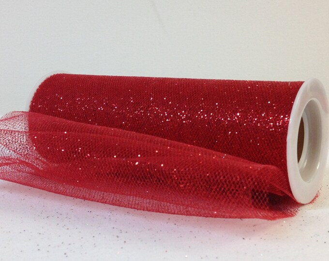 Red Glitter Tulle Roll 6x10 Yard Red Tulle - Etsy