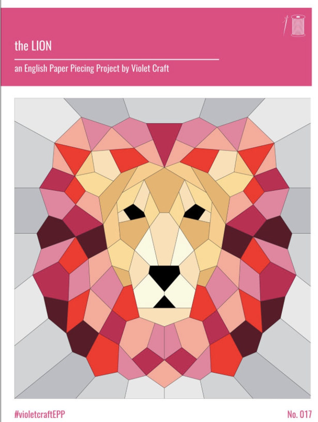 Lion English Paper Piecing - Quilt Pattern - Lion Quilt - Paper Piecing ...