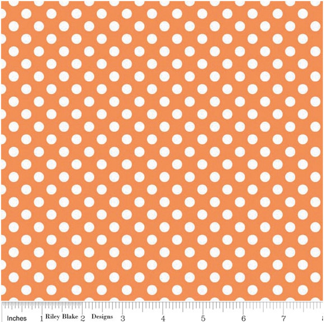 Small Dots Orange - 1 Yard Cut - Riley Blake Designs - Orange Dots ...