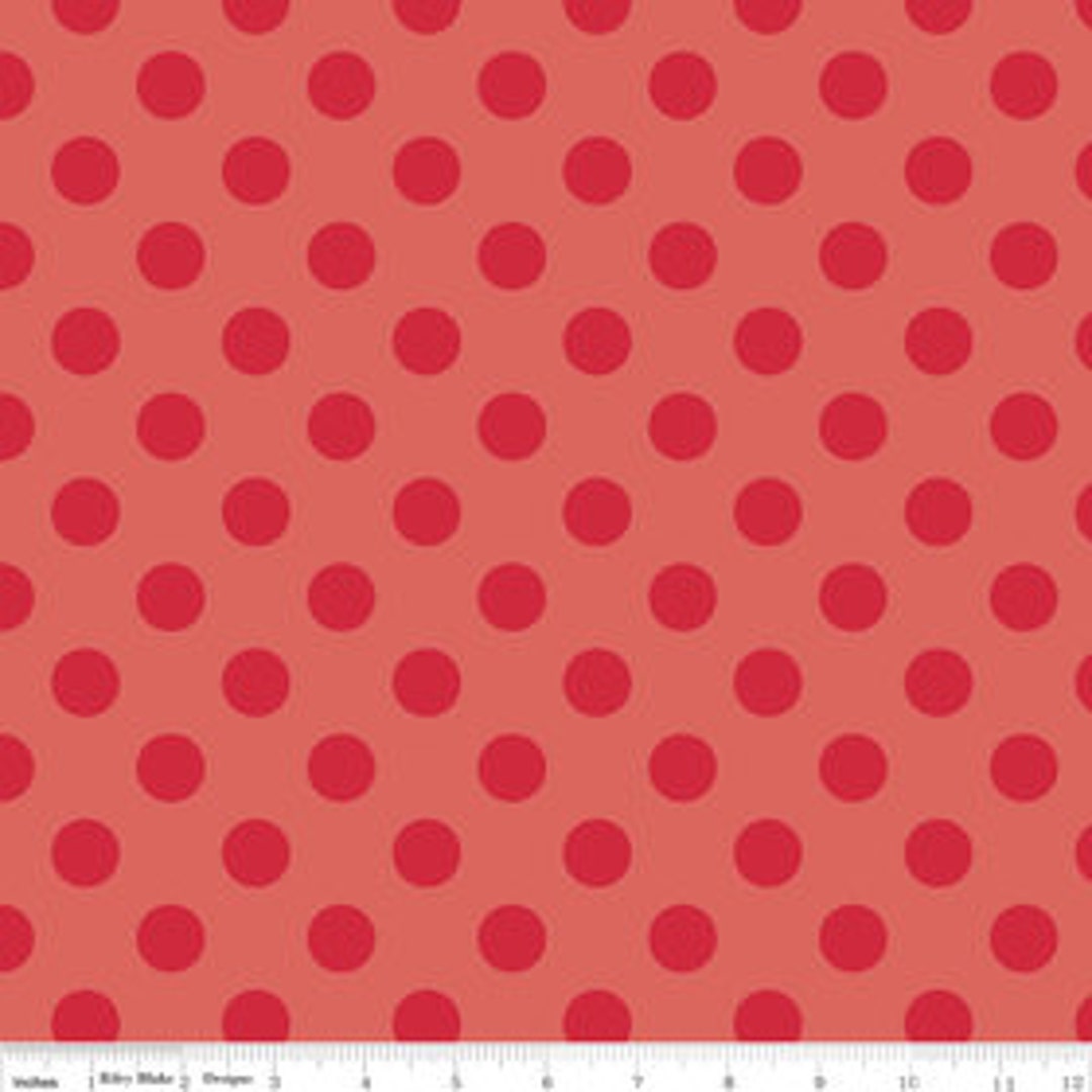 Tone on Tone Medium Dots -1 Yard Cut - Red Dots - Riley Blake Designs ...