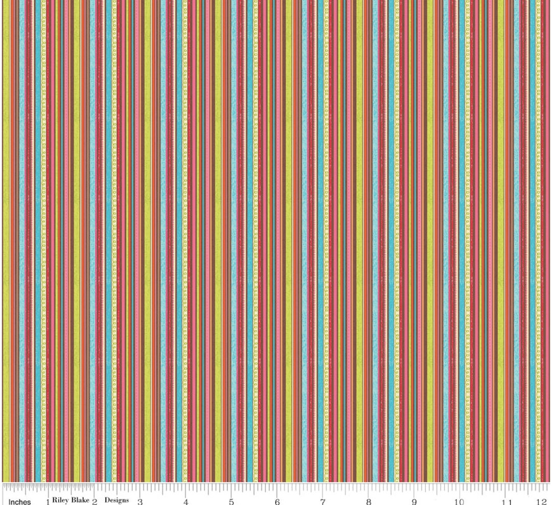 Happy Flappers - 1 Yard Cut - Novelty Fabric - Stripes Brown - Cotton ...