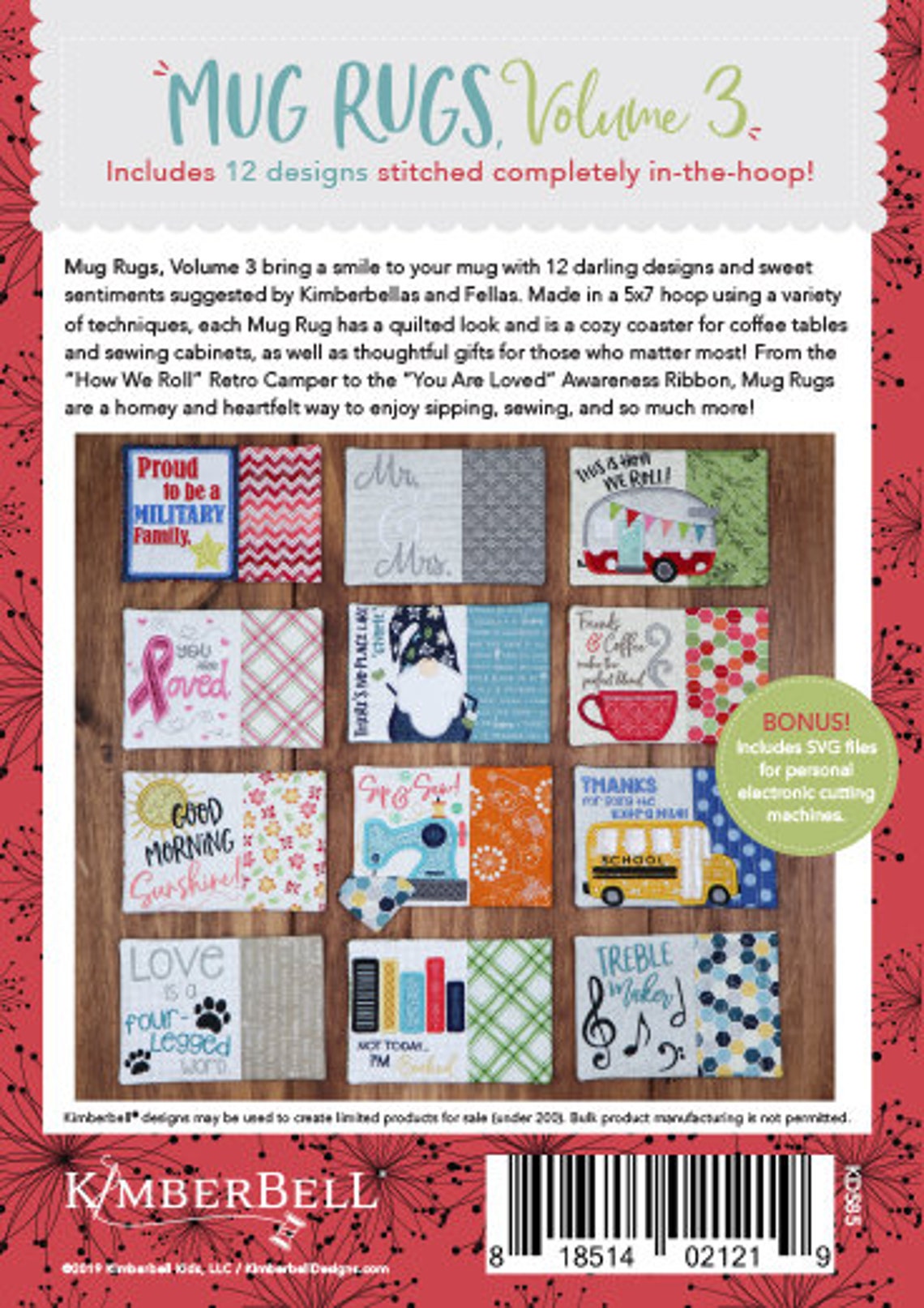 Kimberbell Embroidery Mug Rugs Embroidery CD | Etsy