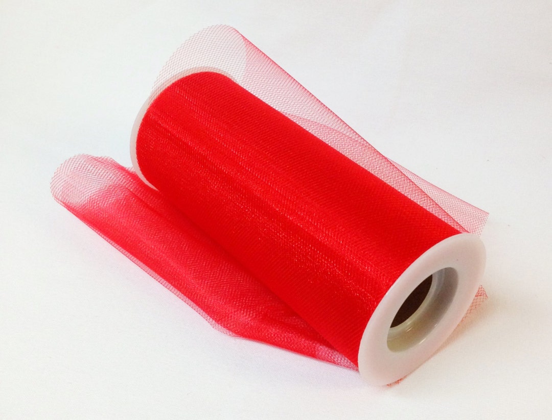 Red Shimmer Tulle Roll 6x 25 Yards Red Tulle Spool-tulle Fabric-tutu ...