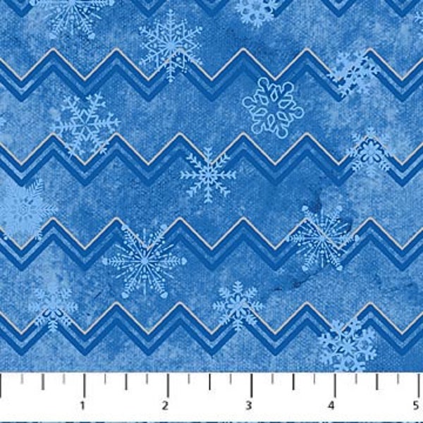 Blue Chevron Fabric - Etsy