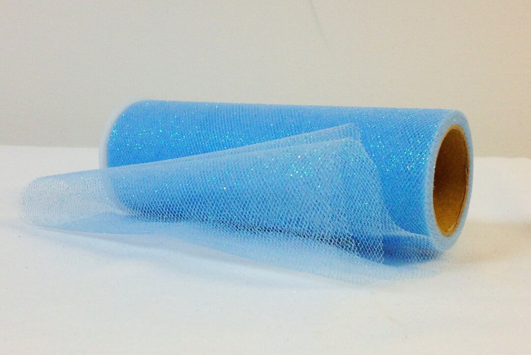 Lt Blue Glitter Tulle Roll 6"x10 Yard- Lt Blue Tulle Spool-glitter ...