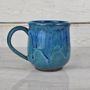 Blue and Teal Earthy Waterfall Mug Handmade Stoneware Pottery Drinkware ...