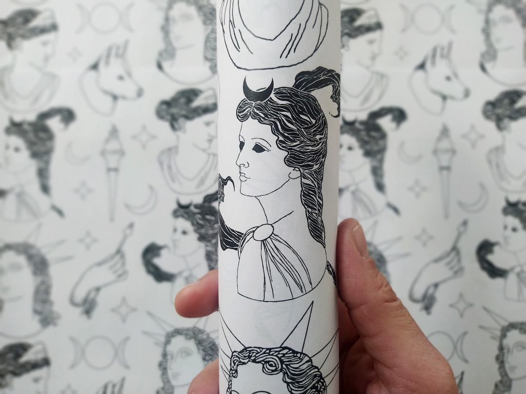 Greek Goddesses Wrapping Paper, Lunar Goddesses Gift Wrap, Moon Goddess ...