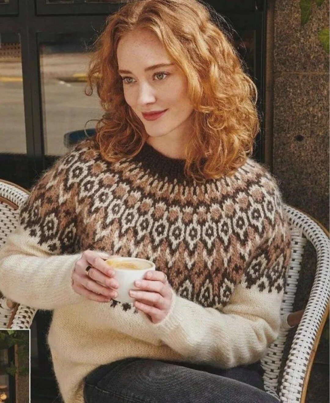 Icelandic Wool Sweater Hand Knit Norwegian Fair Isle Jumper Lopapeysa ...