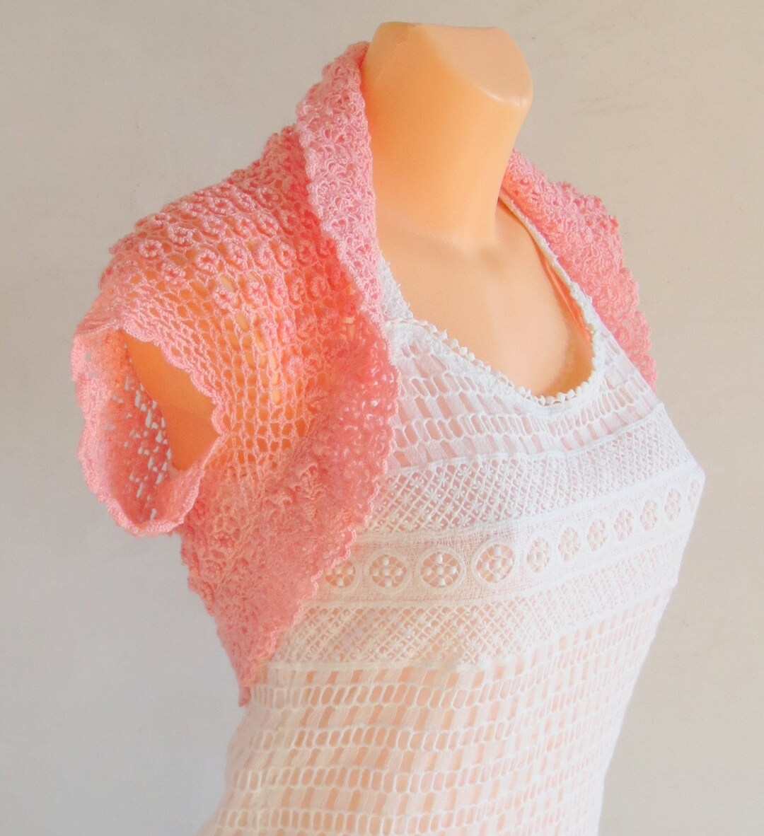 Victorian Wedding Bolero Shrug Crochet Irish Lace Bolero 3D Flowers ...