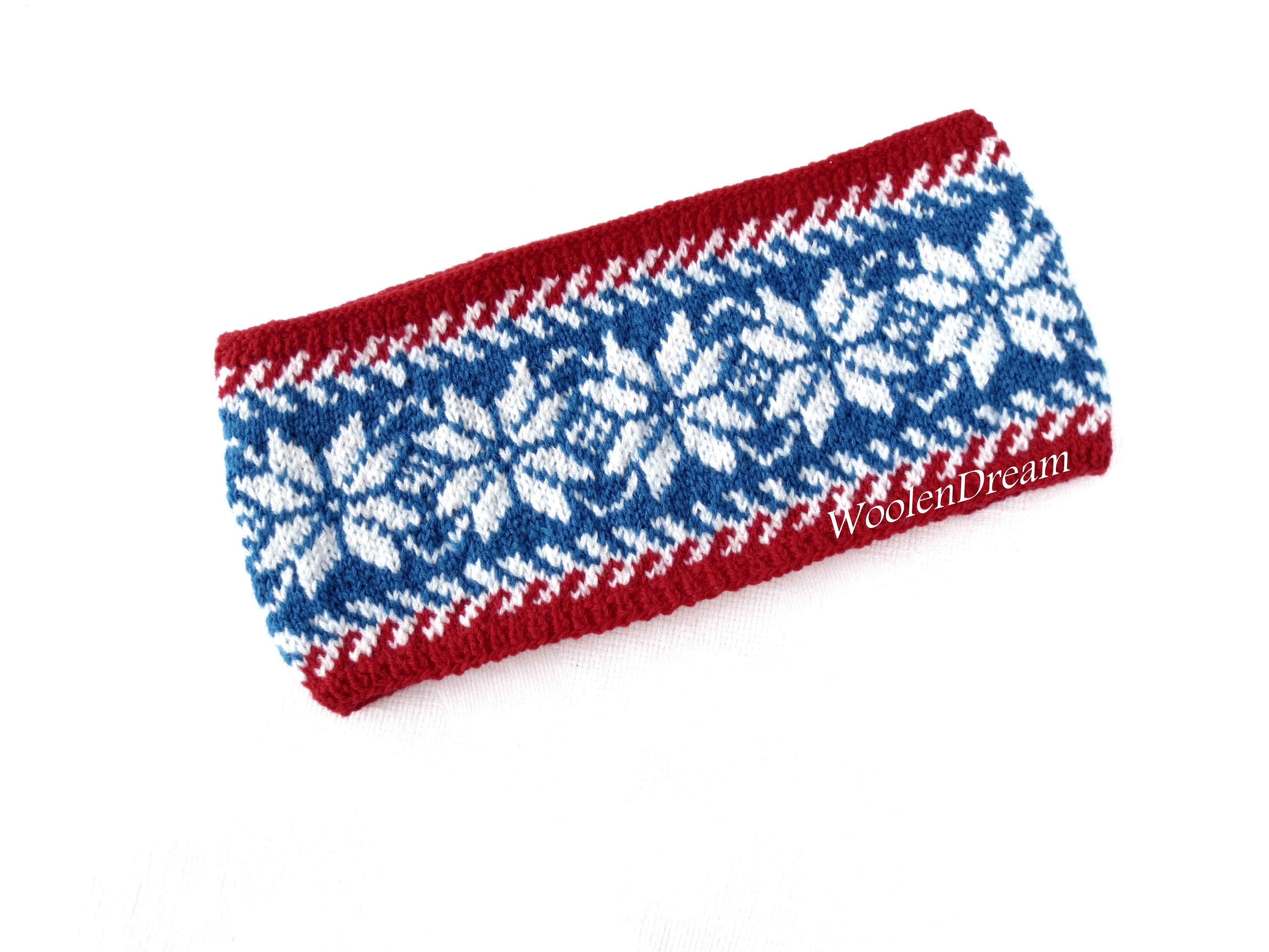 Hand Knitted Wool Headband Norwegian Selbu Pattern Head Wrap - Etsy