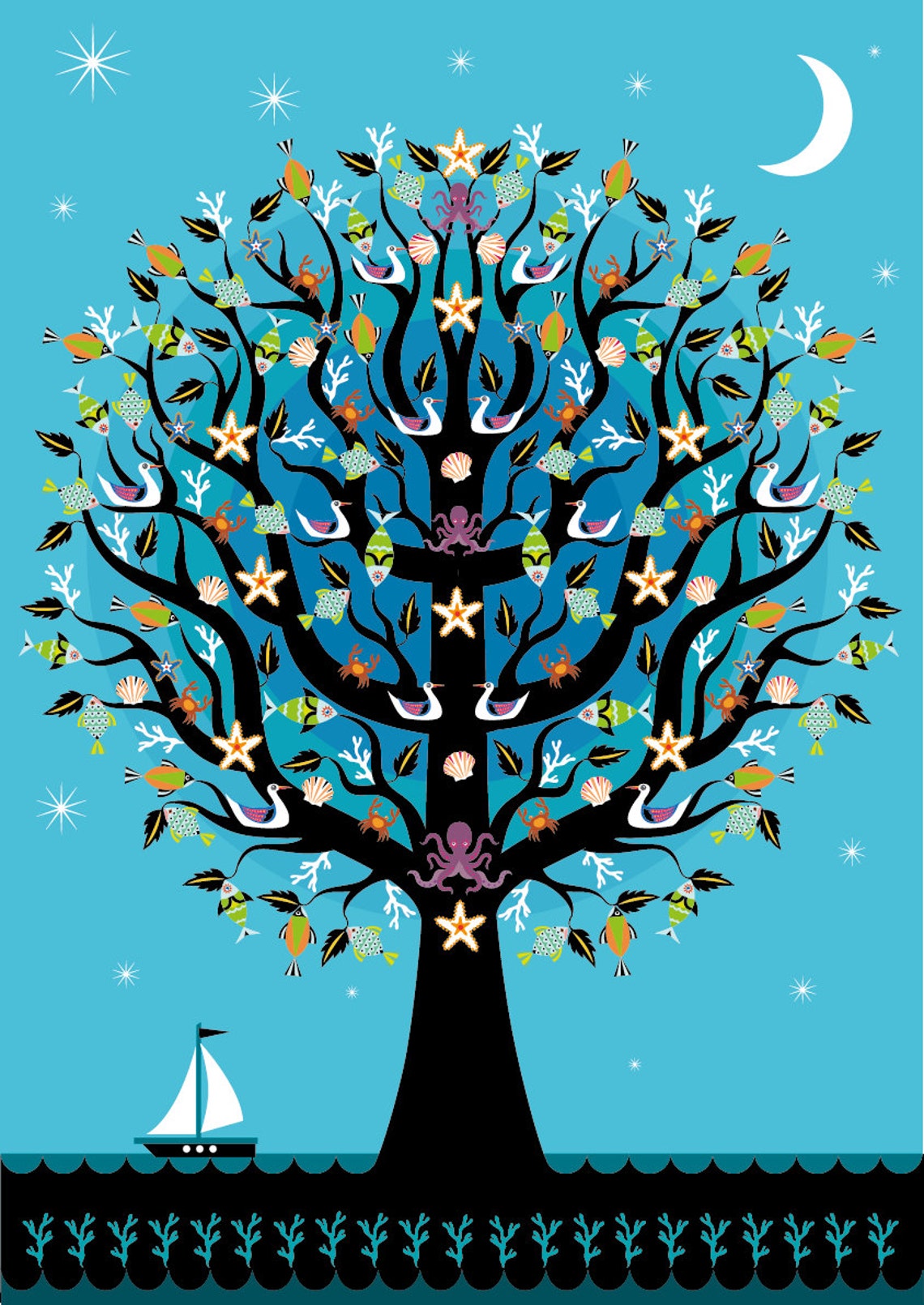 The Sea Tree Limited Edition Illustration Print - Etsy