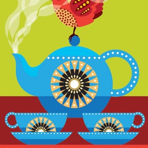 Vintage Tea Pot Print - Etsy