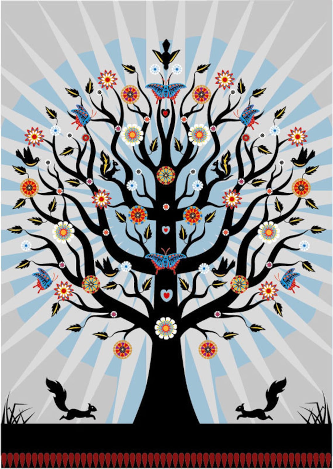 Tree Time Illustration Print A3 - Etsy