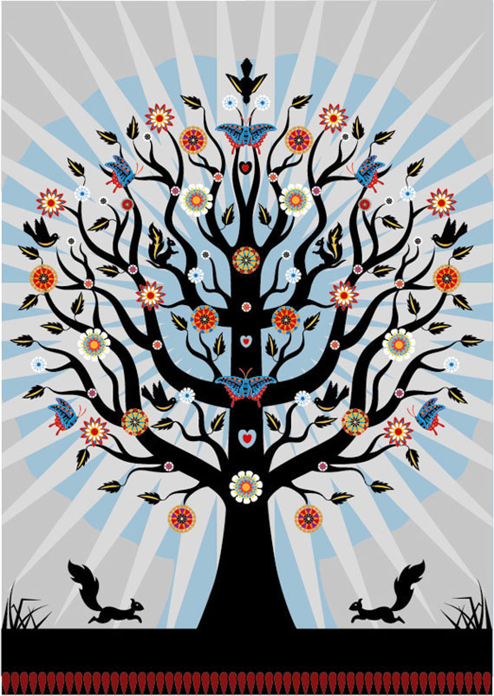 Tree Time Illustration Print A3 - Etsy