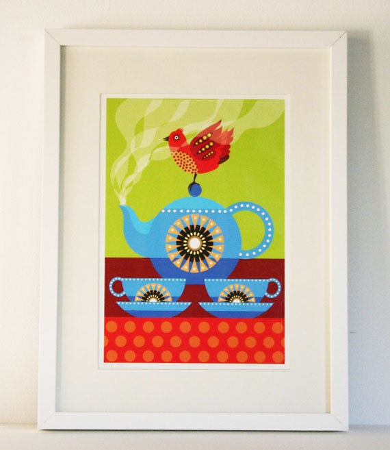 Vintage Tea Pot Print - Etsy