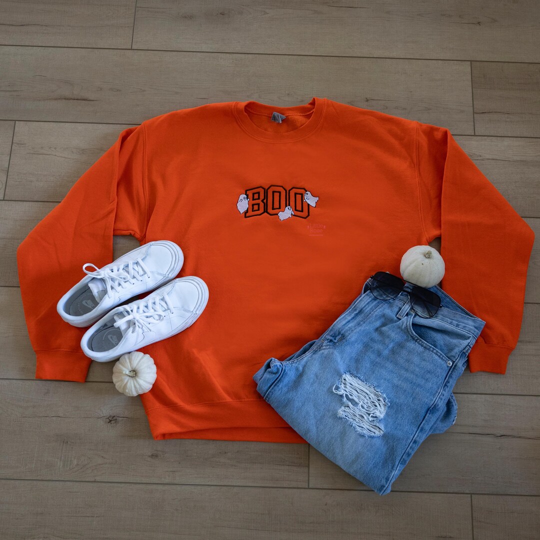 Boo Sweatshirt, Halloween Embroidered Sweatshirt, Ghost Halloween ...