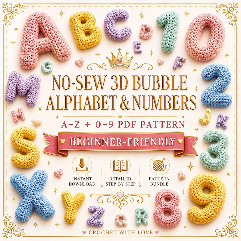 Alphabet Numbers Crochet - Etsy