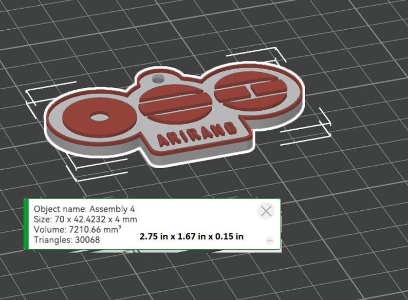 BTS Arirang 3D Printed Keychain | ARMY | Concert Freebie Handouts ...