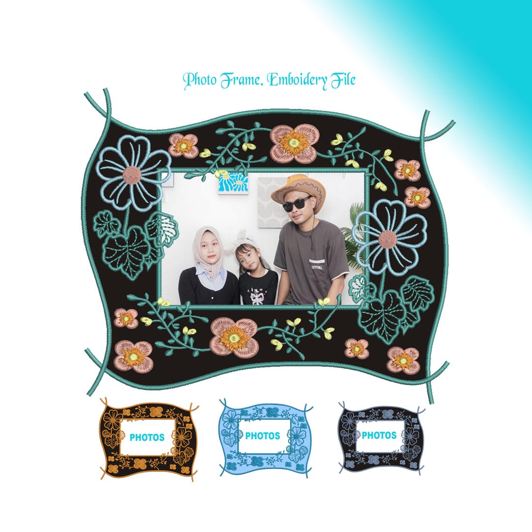 DHR Photo Frame Embroidery Design, File DST, Pes, (digital Download ...