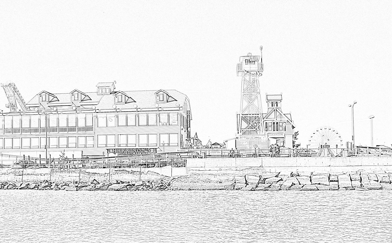 Ocean City Maryland Watercolor Print: Boardwalk, Ferris Wheel, Inlet ...