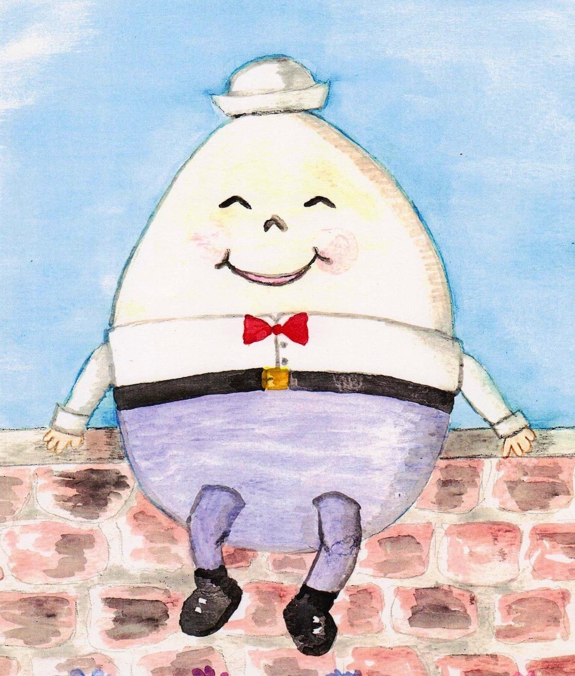 Humpty Dumpty Watercolor Print, Nursery Rhyme Painting, Kids Art Decor ...
