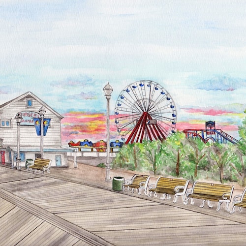 Ocean City. Boardwalk Print Wall Art - Etsy