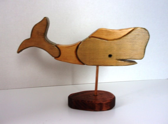 Whale Wooden Figurine Intarsia Wood Sea Mammal Ocean Animal - Etsy