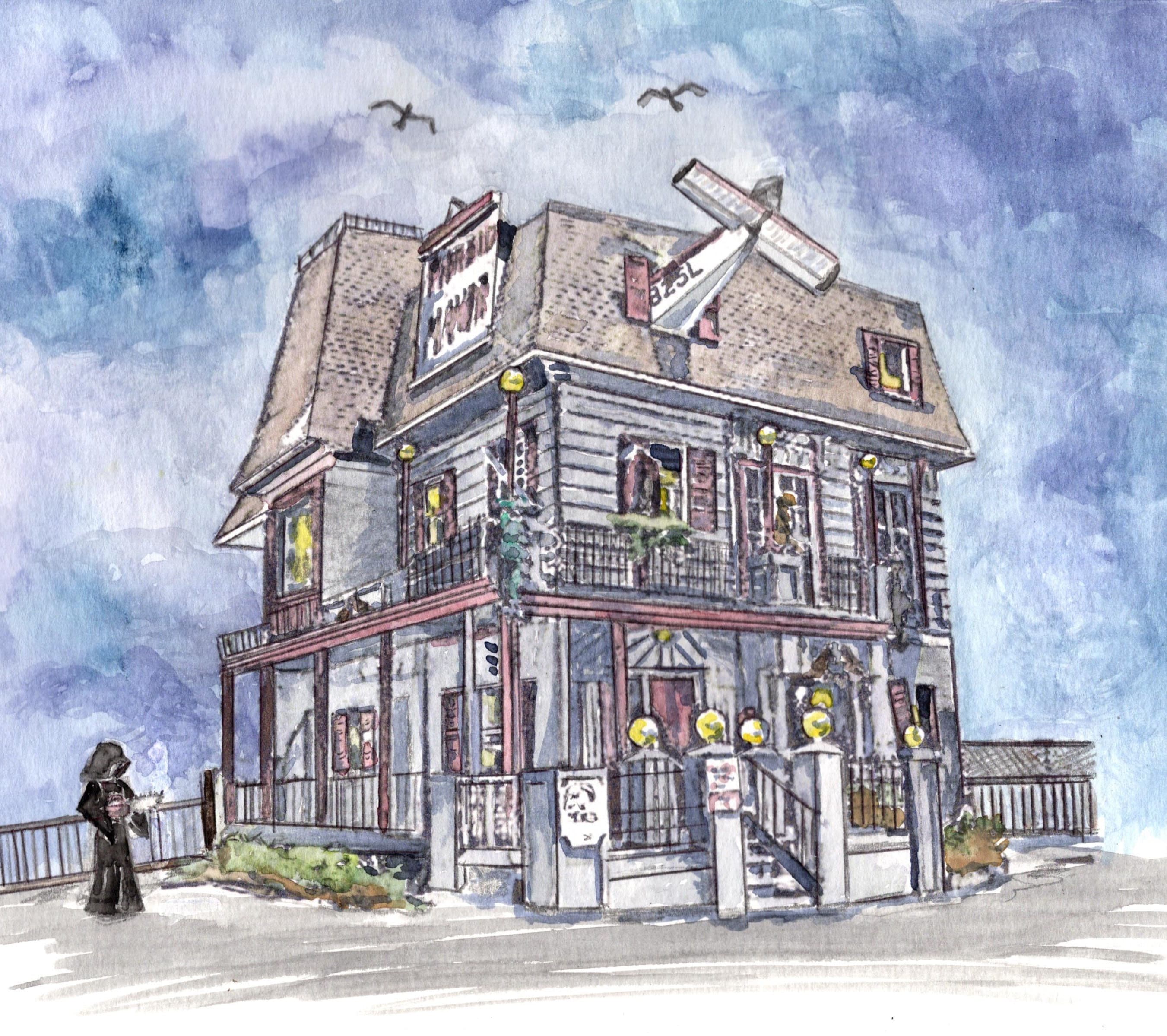 Ocean City Maryland Art, Morbid Manor Haunted House Pier Attraction ...