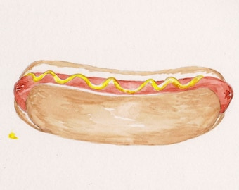 Hot Dog Art | Etsy