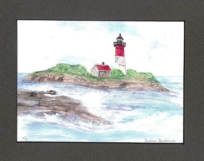 Nauset Lighthouse Print Cape Cod Watercolor Massachusetts - Etsy