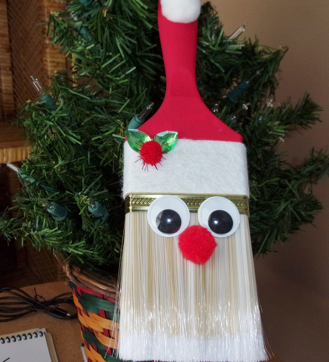 Santa Claus Paintbrush Christmas Ornament, Paint Brush St. Nick Holiday ...