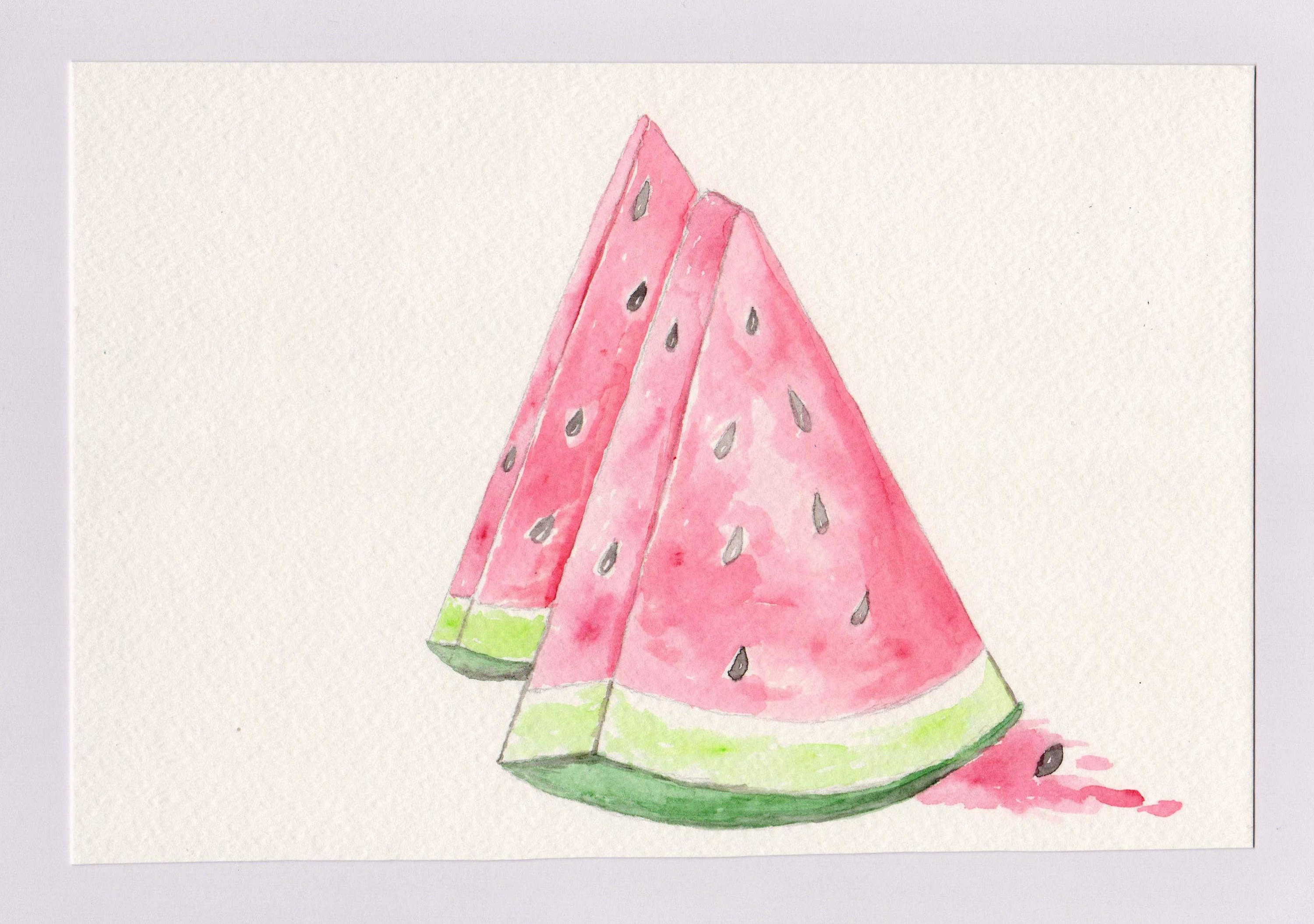 Watermelon Watercolor Print Summer Food Painting Fruit - Etsy