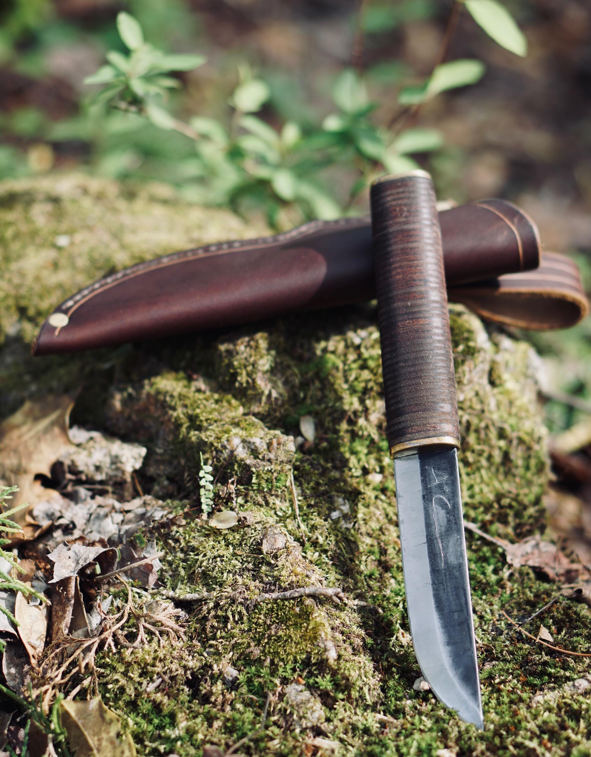 Puukko Knife With Stacked Leather Handle and Leather Sheath I Hand Made ...