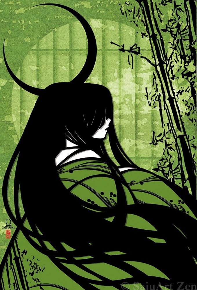 Postcard "kaguya" - Bamboo Princess - Japanese Tale - Etsy